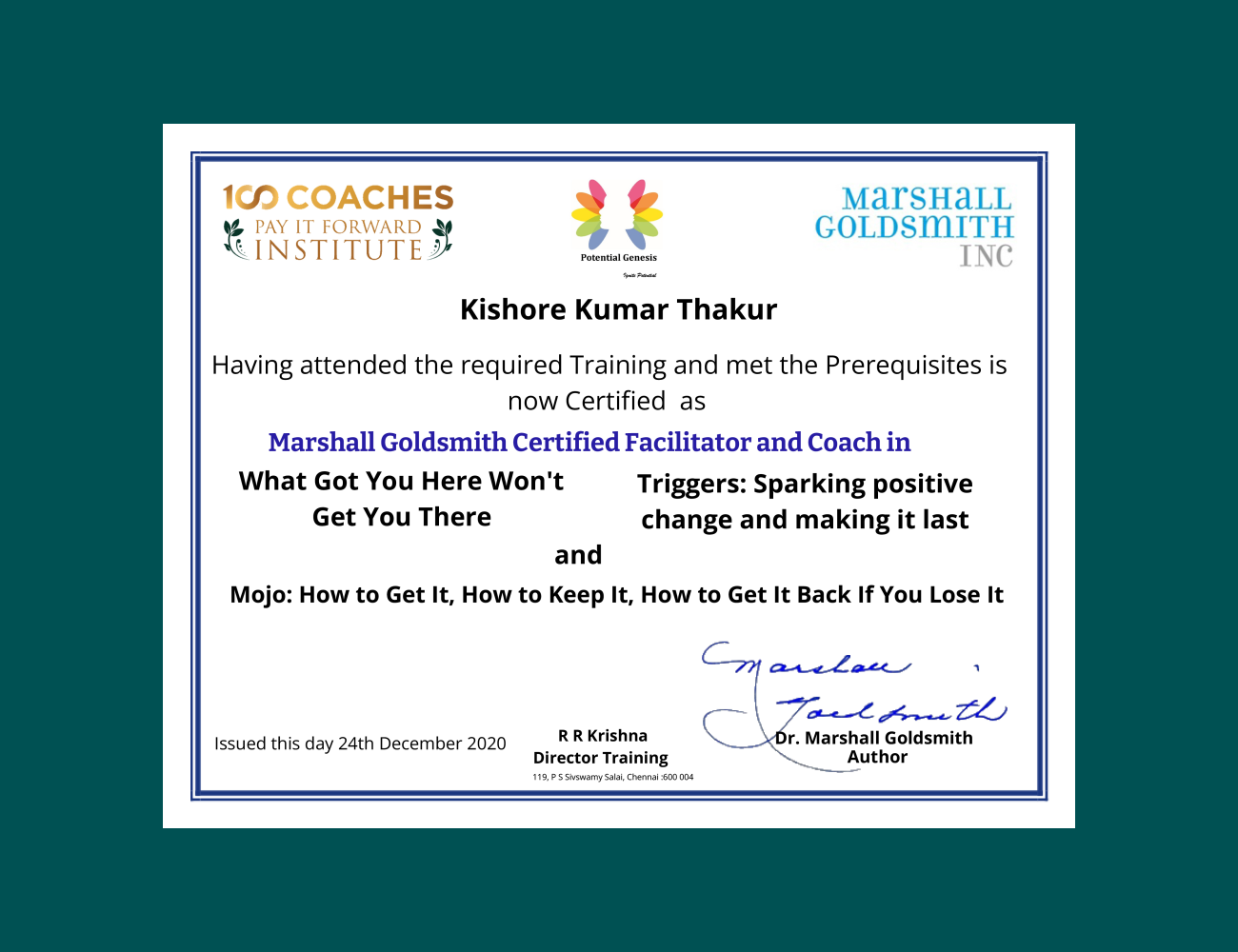 Kishore – Mastermind program